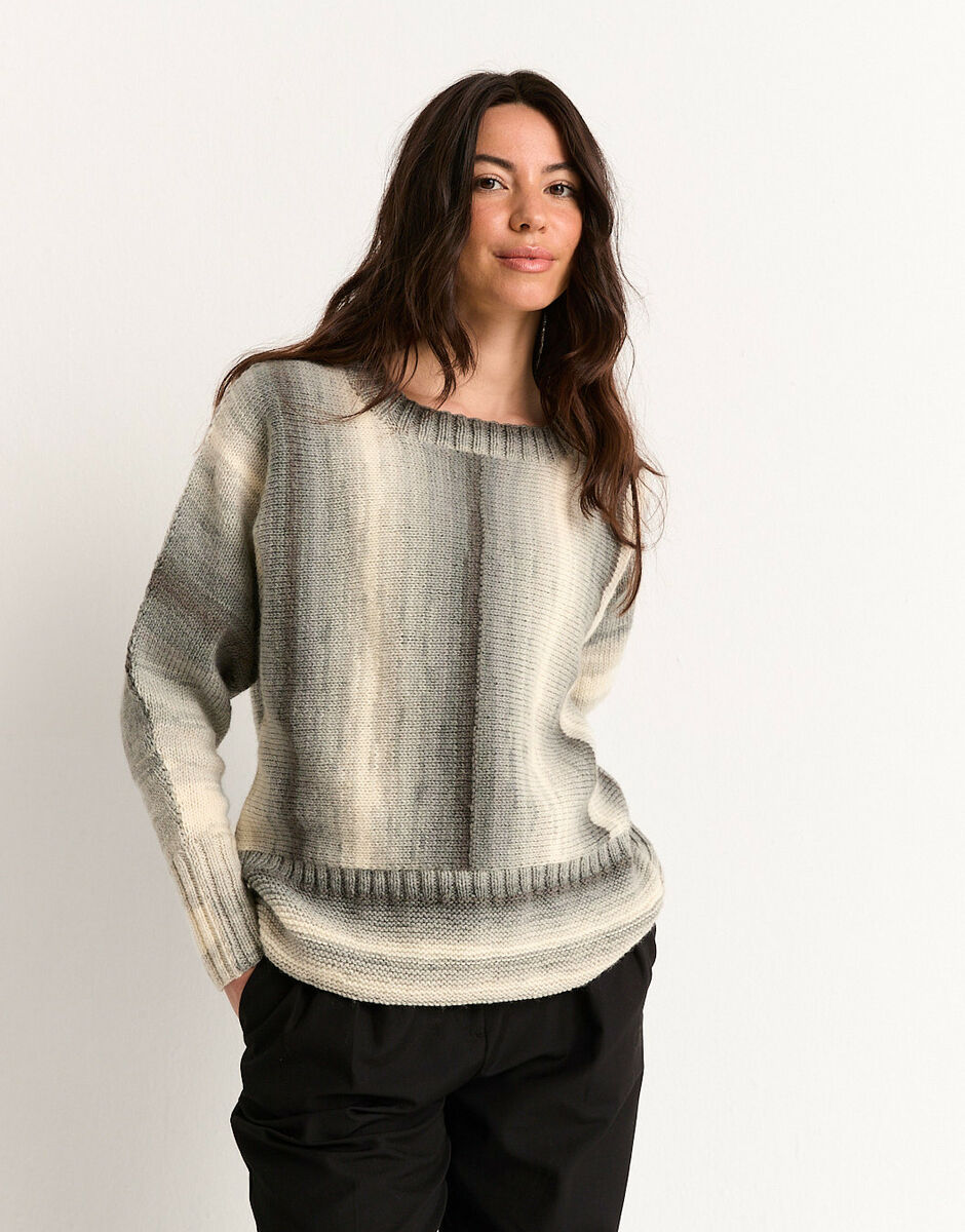 Deep Rib Boxy Sweater Pattern In Hayfield Spirit DK – The Craft Room